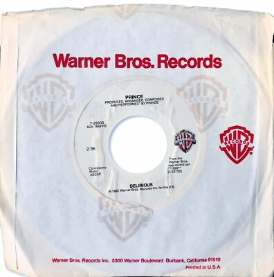 PRINCE ‘Delirious’ / ‘Horny Toad’ 7" Single from 1983 (Warner Bros., 7 ...