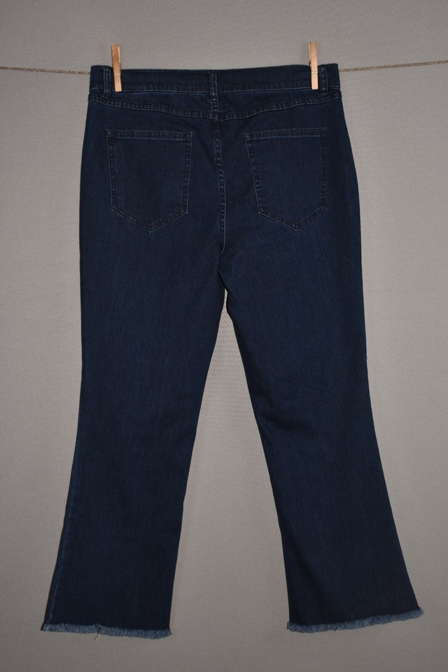 LISA RINNA COLLECTIONS $56 Frayed Hem Denim Jean Dark Wash Size 0 | eBay