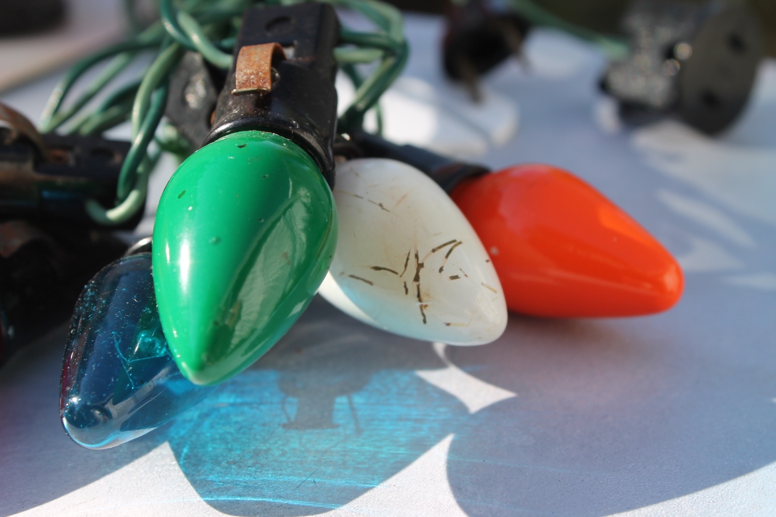 Vintage Christmas Light Strand, Tree Clips, 7 Working Bulbs. FREE SHIP ...