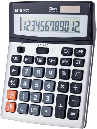 M&G Desk Calculator 12 Digit Extra Large LCD Display Calculator | eBay