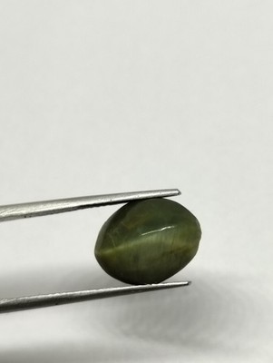 5.75 Ct Natural Green Cat’s Eye Oval Shape | Chatoyancy Effect Loose ...