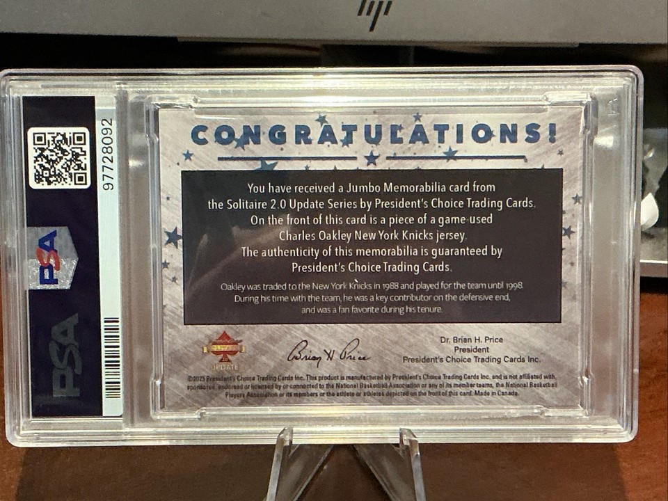 2023 Solitaire 2.0 Update Charles Oakley Jumbo Memorabilia Blue 1/1 ...