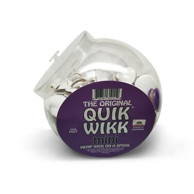 Quik Wikk Mini Premium Wick On A Spool - 100 Count With Jar Natural NEW ...