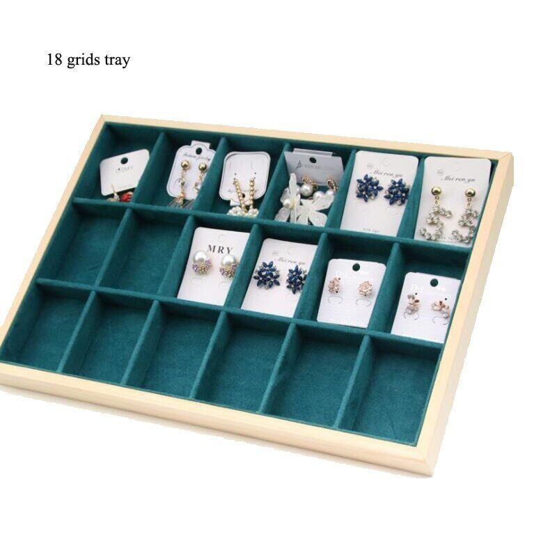 Velvet Necklace Ring Earring Holder Jewelry Tray Display Organizer ...
