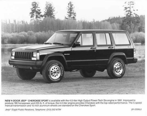 1991 Jeep Cherokee Sport Press Photo with Text 0013 - XJ | eBay