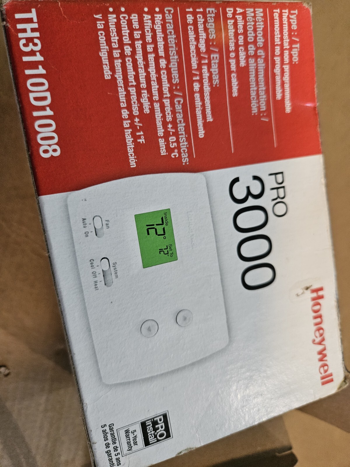 Honeywell TH3110D1008 Pro Non-Programmable Digital Thermostat for sale ...