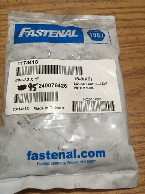 (95) #6-32 x 1" ASTM F837 Hex Drive Grade 18-8 Stainless Steel Socket ...