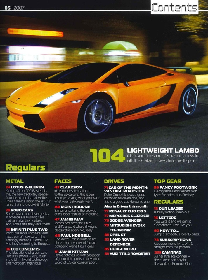 BBC Top Gear Magazine Issue #165, Lambo Gallardo, KTM X-Bow, Porsche ...