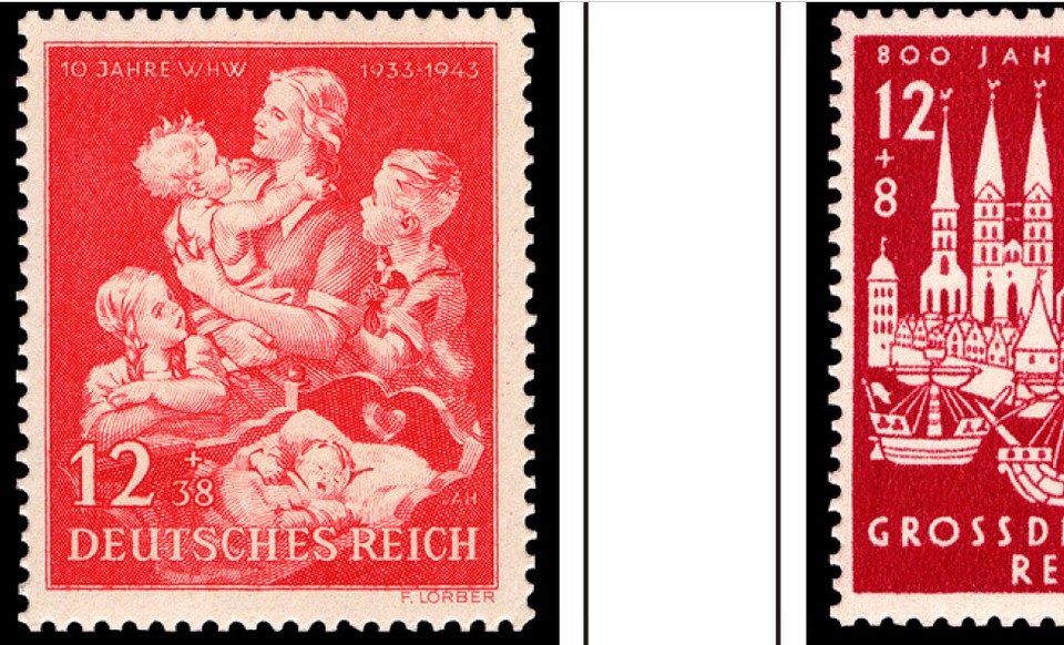COLOR PRINTED GERMANY III REICH 1933-1945 STAMP ALBUM PAGES (43 illustr ...
