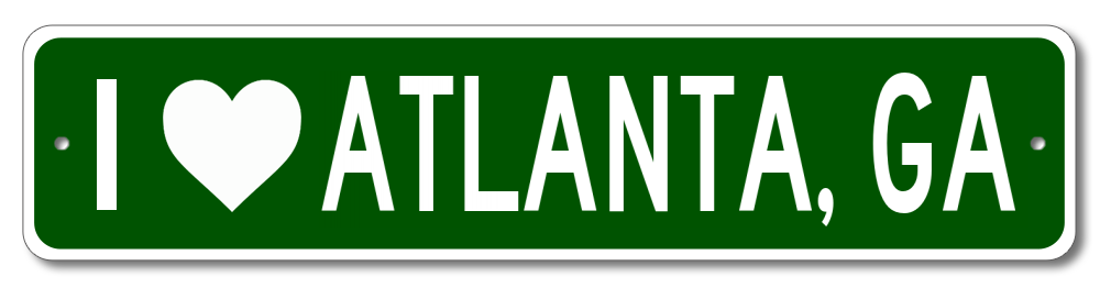I Love Atlanta, Georgia Metal Wall Decor City Limit Sign - Aluminum | eBay