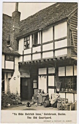 RPPC "Ye Olde Ostrich Inne," Colnbrook, Bucks. The Old Courtyard VTG ...