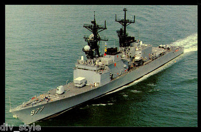 USS Briscoe DD-977 postcard US Navy warship destroyer Spruance class ...