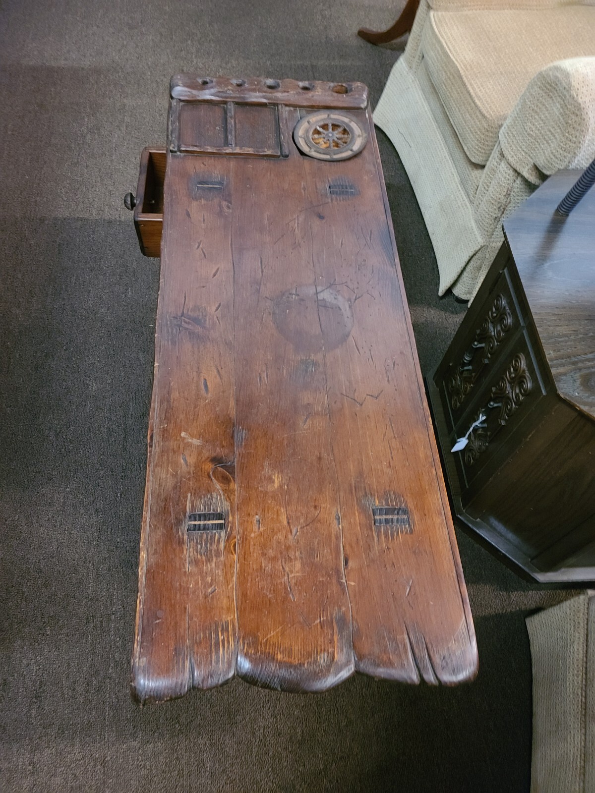 Primitive Cigar/Smoking Table with built in Ashtray and 2 End Tables | eBay
