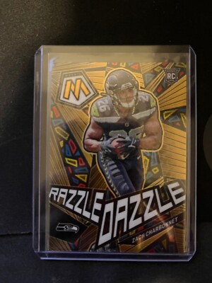 2023 Panini Mosaic Football Zach Charbonnet RAZZLE DAZZLE PRIZM RC ...