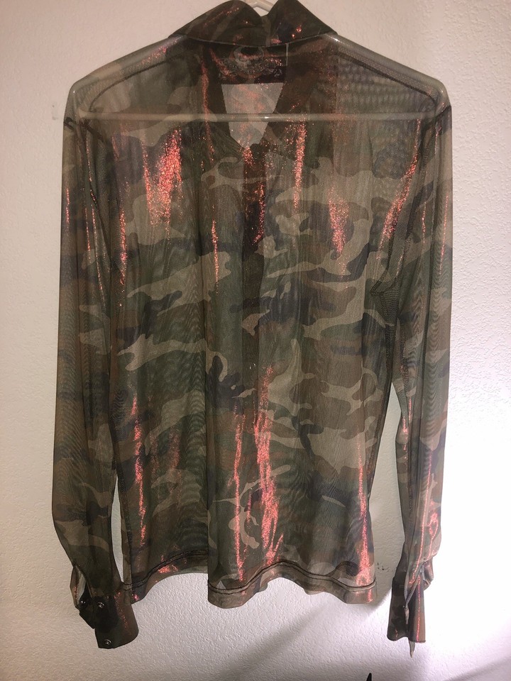 Lip Service Long Sleeve Camouflage Shirt Vintage Size M Gothic Goth ...
