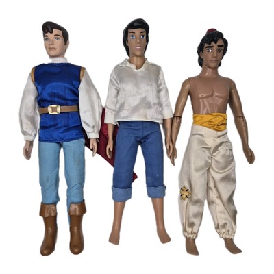 Disney Store Lot Of 3 Classic Doll 12” Prince Florian Aladdin Eric ...