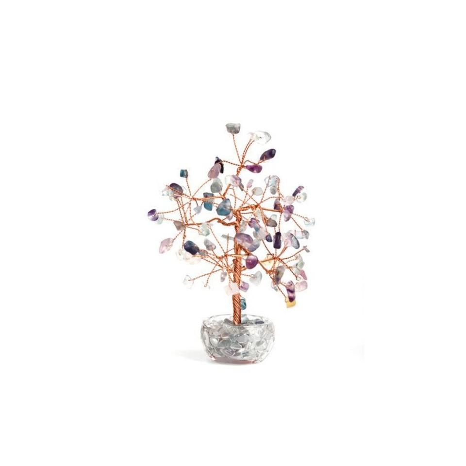 Colored fluorite Natural Crystal Wealth Tree -Feng Shui Decor, Elegant ...