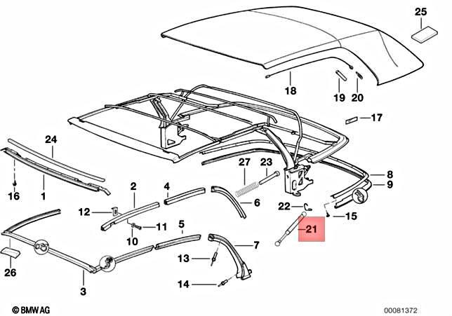 Genuine BMW E36 Cabrio Gas Pressurized Support OEM 54318135313 | eBay