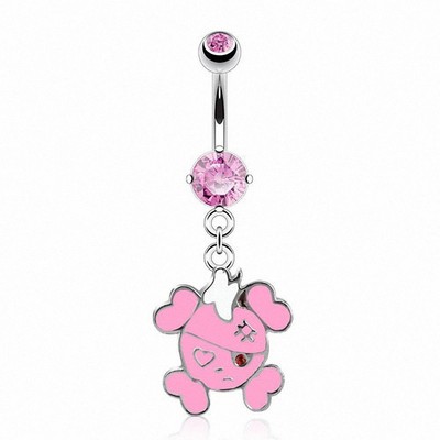 Piercing Ombelicale Teschio Di Pirata Rosa | eBay