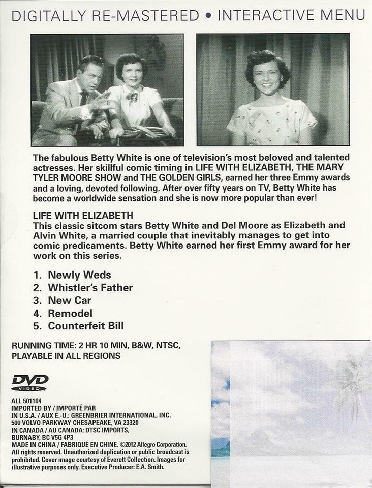 BETTY WHITE LIFE WITH ELIZABETH TV'S GREATEST HITS 5 CLASSIC SITCOM ...