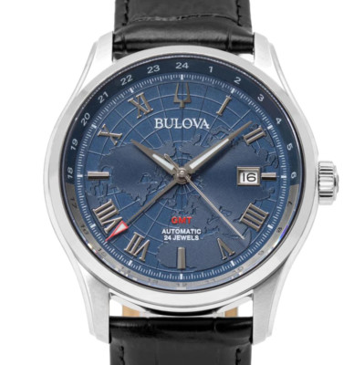 Bulova 96B385 Wilton GMT Automatic Sapphire Blue Dial Watch ...