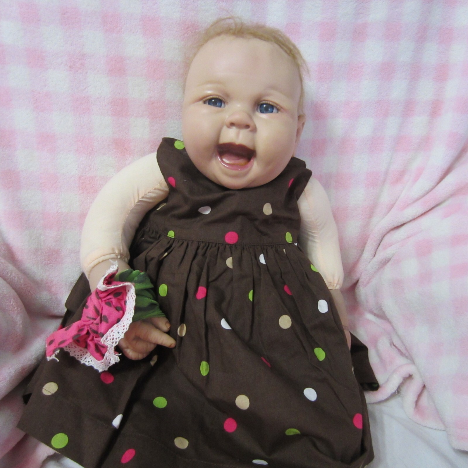 ADG Reborn Doll Sandy Open Mouth Smiling Weighted Realistic Cloth Body ...