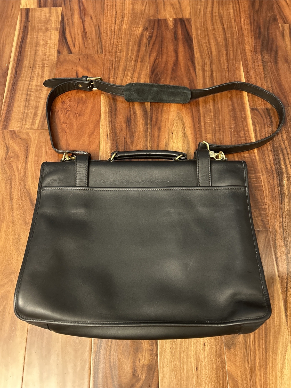 Vintage Amiet Black Leather Messenger Bag/Briefcase … - Gem