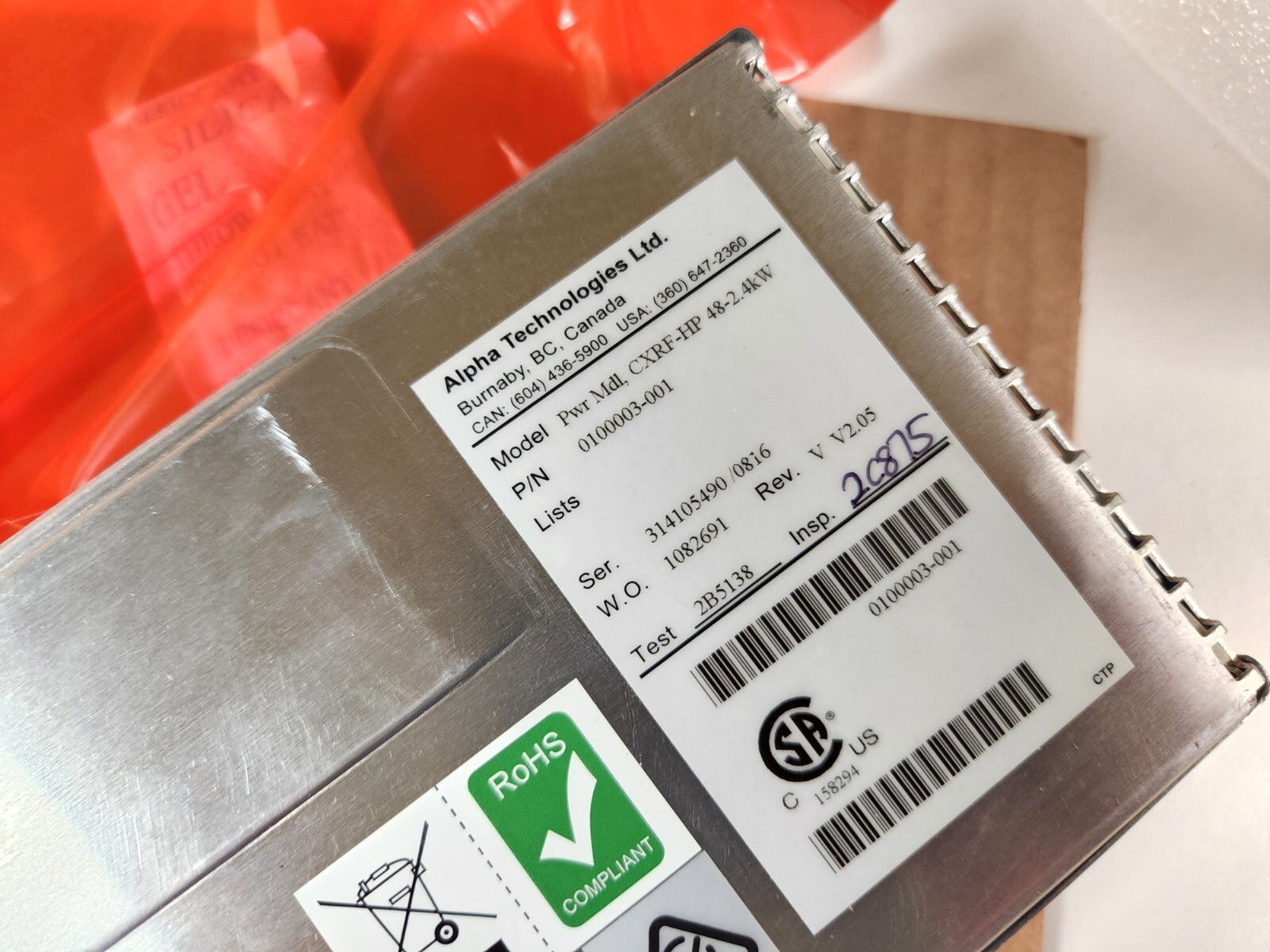 NEW Alpha Technologies 0100003-001 Power Module CXRF-HP 48-2.4kW | eBay