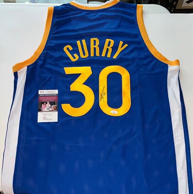 Stephen Curry Auto Autograph Signed Jersey Golden State Blue Custom JSA ...