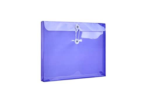 6Pcs Plastic Letter Size Envelopes File Folders with Button & String ...