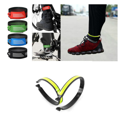 BIKE TROUSER CLIPS BANDS HOOK LOOP REFLECTIVE UNIVERSAL TOUGH ...