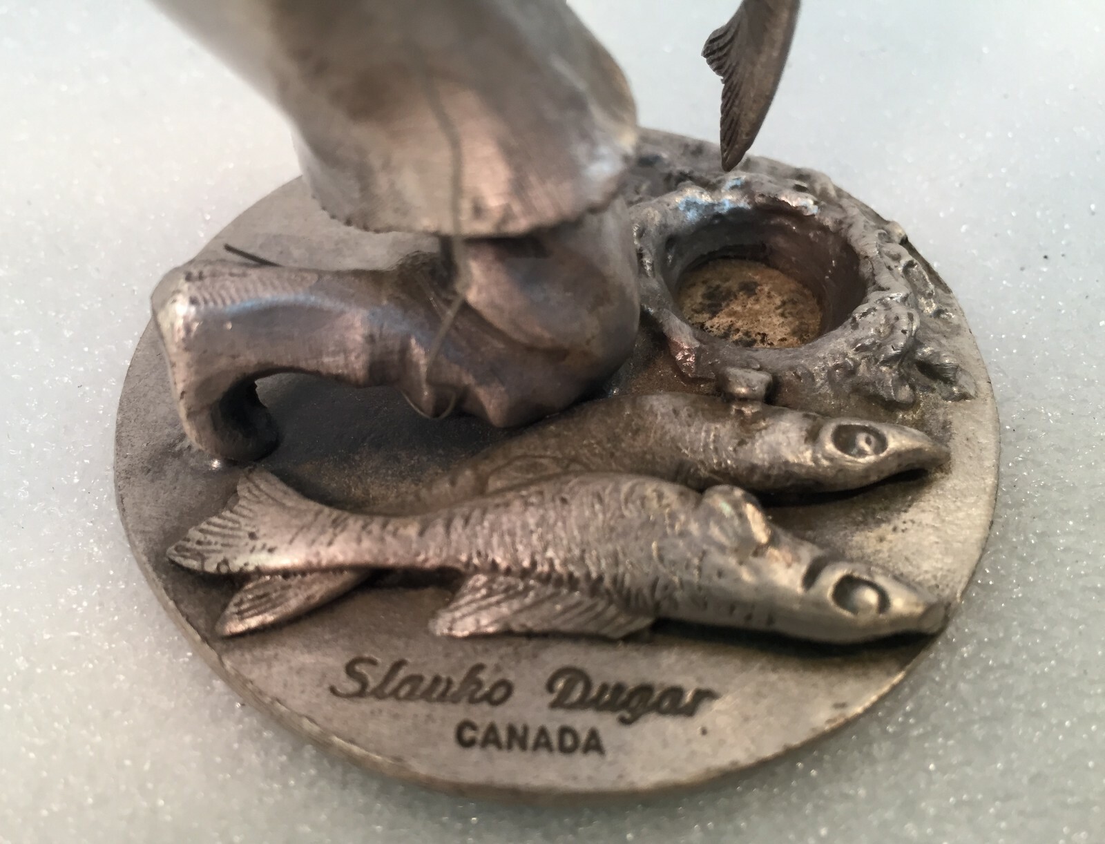 Slavko Dugar Canada Signed Inuit Man Ice Fishing Pewter Figurine | eBay