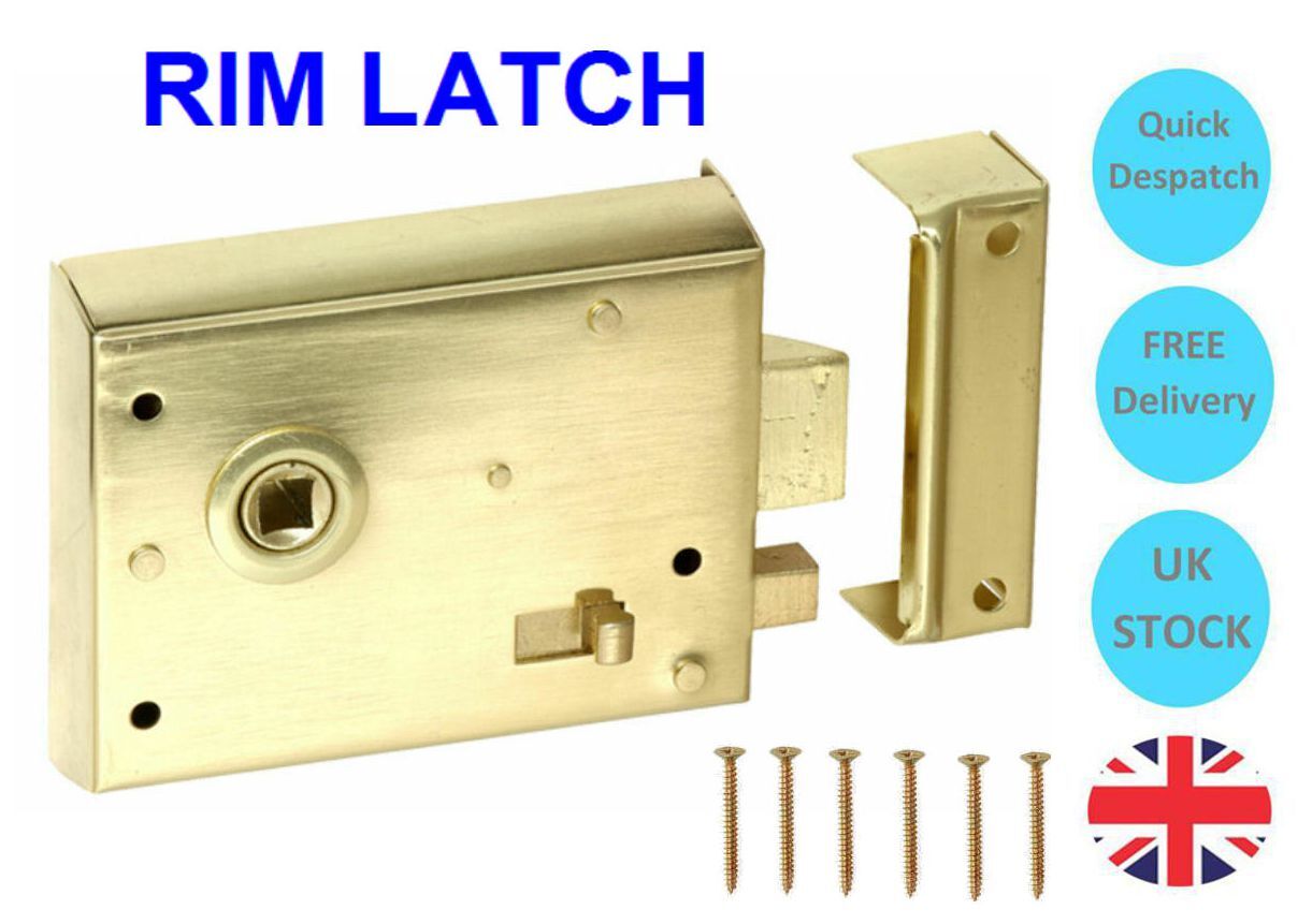 Polished Brass Rim Sash locks, Latches & Deadlocks Victorian Antique 4 ...