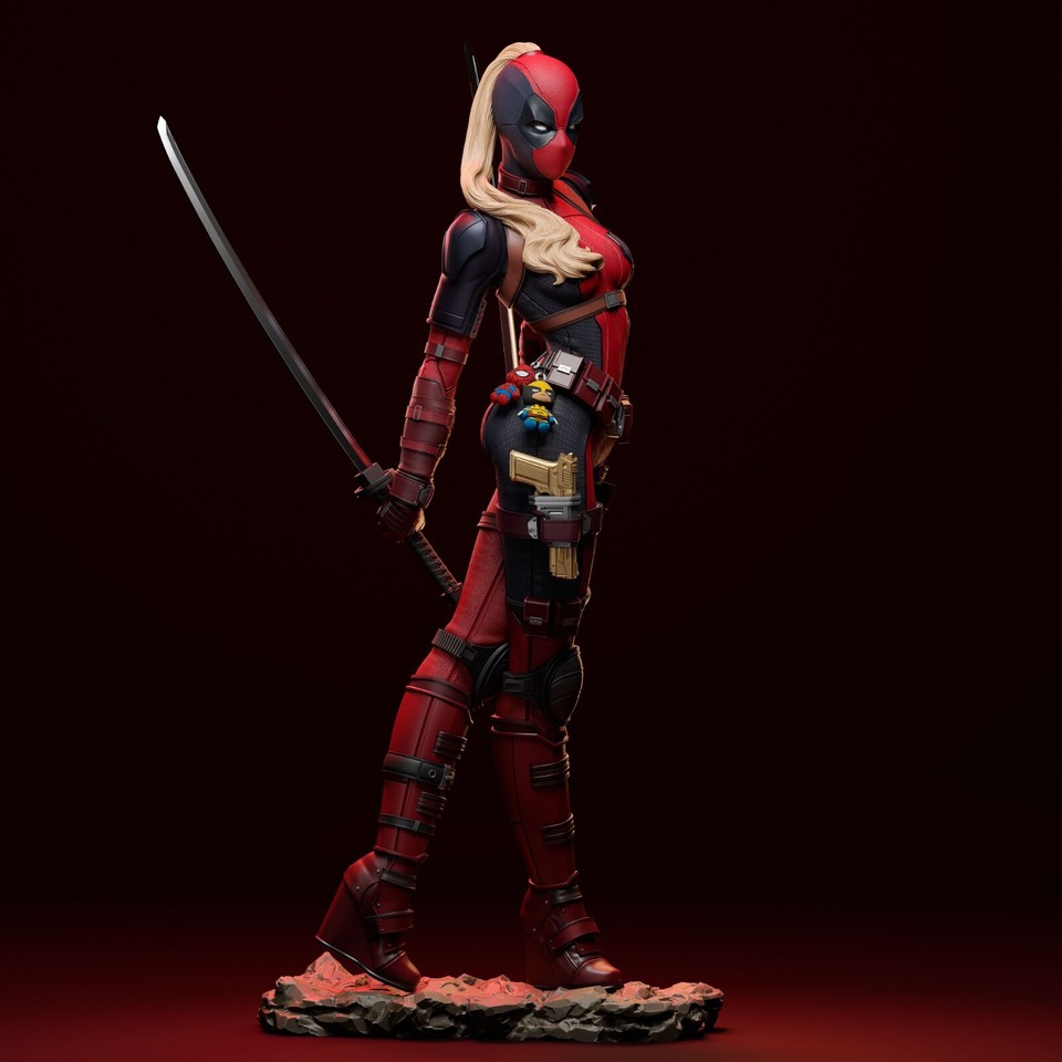 Lady Deadpool 3D Printed 12K Figure Statue Resin Model Kit Unassembled ...
