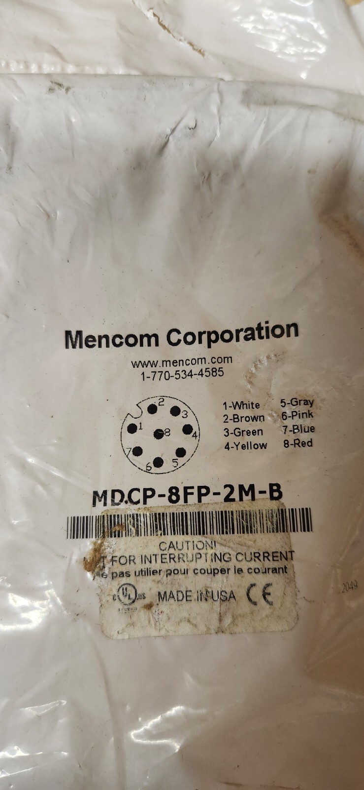 Mencom Corporation MDCP-8FP-2M-B Receptacle 8 Pole Female Straight 2M 24awg NOB | eBay