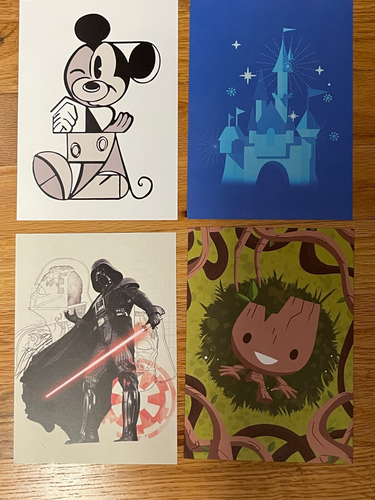 Chase Disney Rewards Special Edition 5x7 Artwork Abstract Post Cards ...