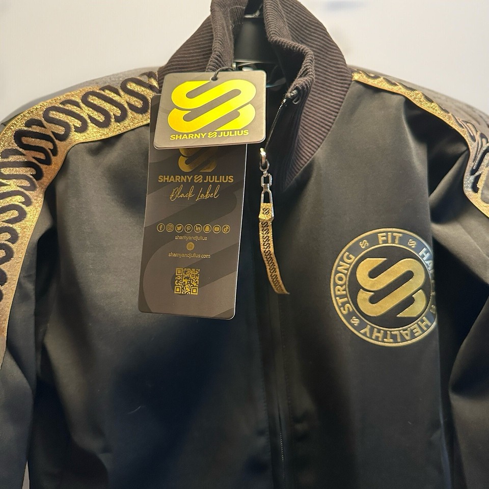 SHARNY & JULIUS Glitter Ribbon Black Label Women's Tracksuit Jacket NWT ...