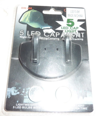New 5 Led Cap Visor Light Hat Brim Head Light Lamp Batteries Included S-12 | eBay