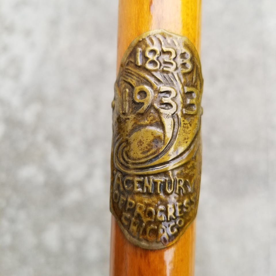 vintage antique worlds fair cane 1833 - 1933 Chicago "A Century of ...