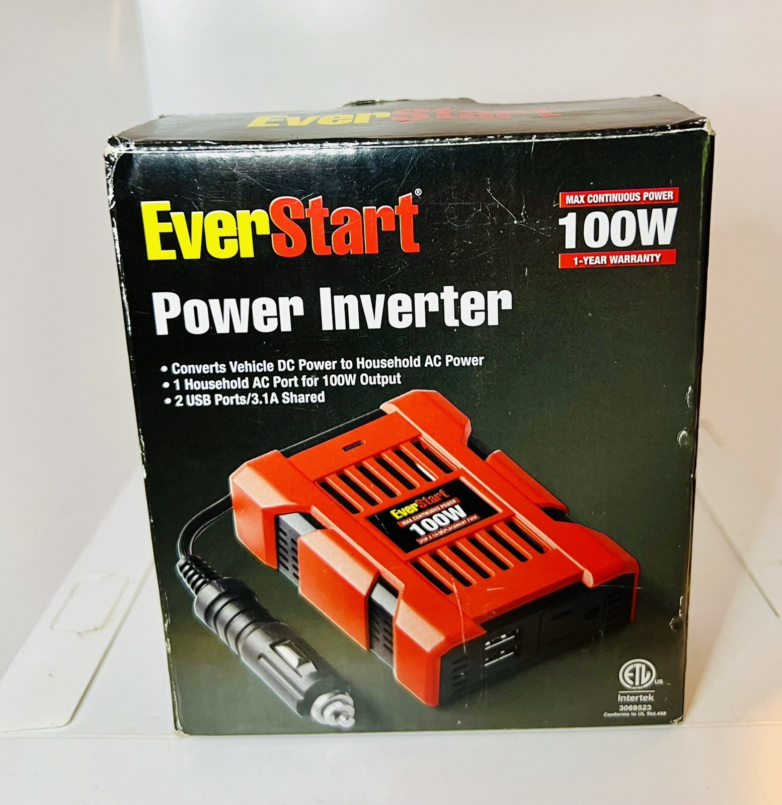 EverStart 100W Vehicle Power Inverter Converter DC/AC (12v to 110v) 2 ...