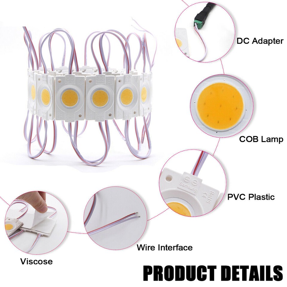 20~200PCS COB Module LED Light IP65 Waterproof Super Bright Sign Lamp ...