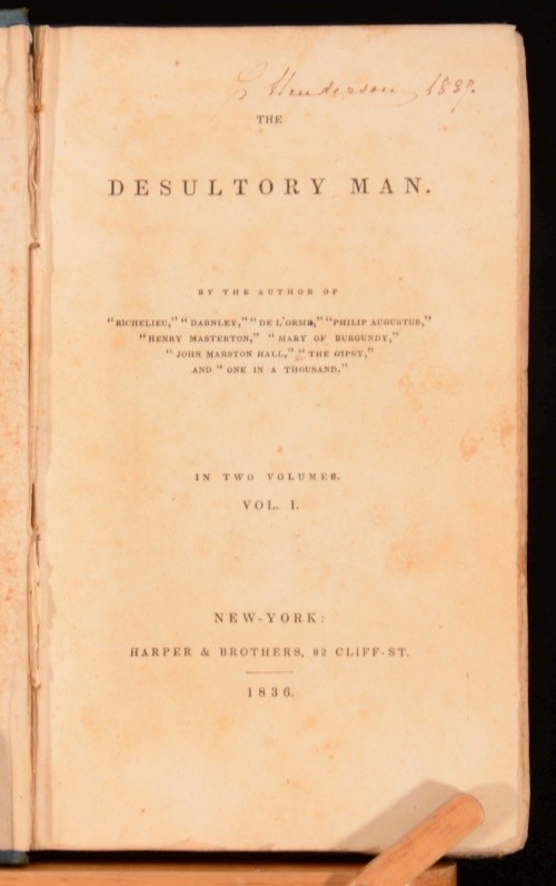 1836 2vol G P R James The Desultory Man Early US edition Scarce | eBay