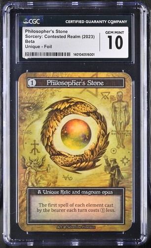 Sorcery Contested Realm Beta Unique Foil Philosopher's Stone CGC GEM ...