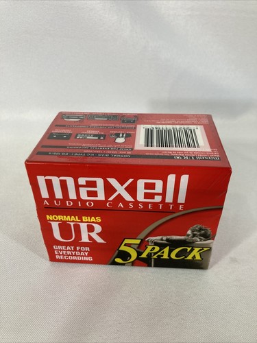 Maxell UR 90 Audio Cassette Tapes Normal Bias 5 Pack SEALED 25215111655 ...