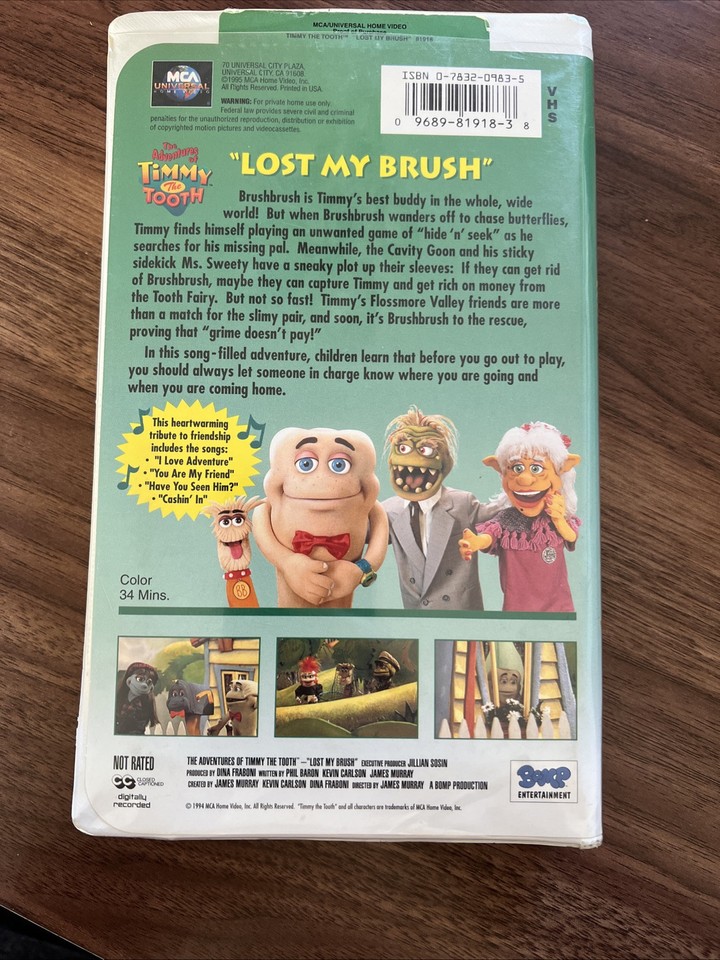 The Adventures Of Timmy The Tooth Lost My Brush VHS Universal 1994 | eBay