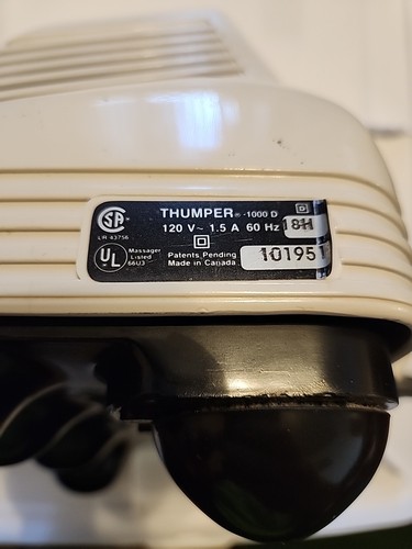 Thumper Professional Body Massager 1000 D Vintage Powerful Large Heavy ...