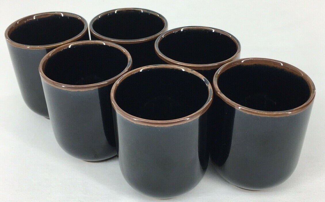 Pier 1 Sake Tea Cups Brown Set of 6 Pier 1 Imports Tea Sake Shots EUC ...
