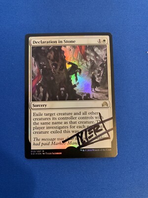 MTG Magic Declaration In Stone FOIL Signed Artist Proof SOI Tyler ...