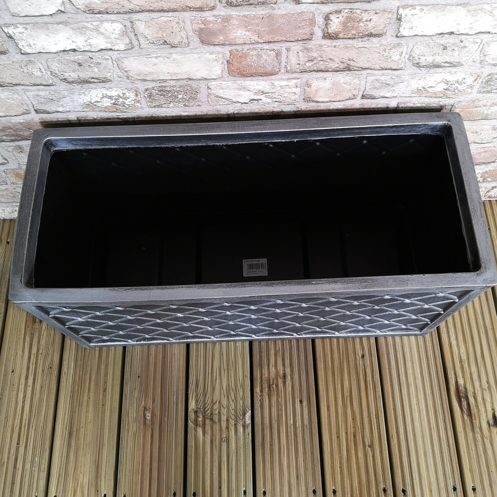 Lazio Trough Grey Pewter Garden Planter 70cm W x 30cm D x 33cm H | eBay