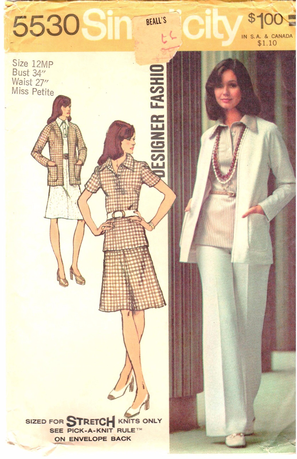 Vintage uncut 1973 Simplicity 5530 knit wardrobe pattern sz. 12P | eBay